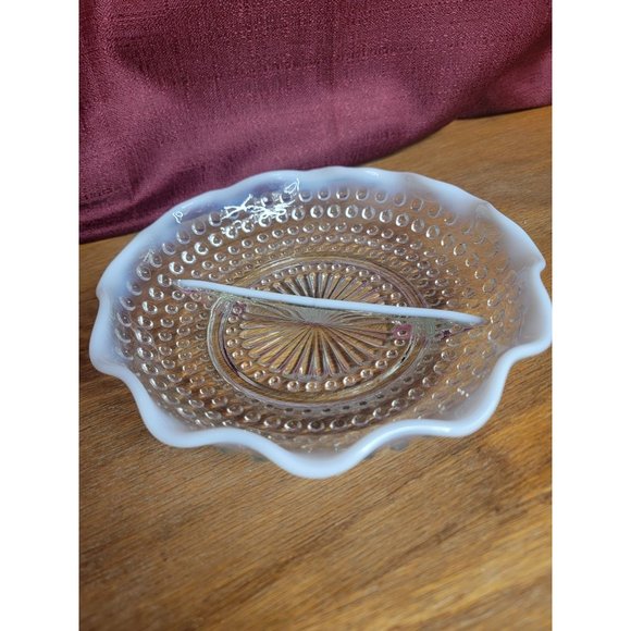 Fenton | Dining | Vintage Fenton Hobnail Opalescent Divided Bowlcandy ...